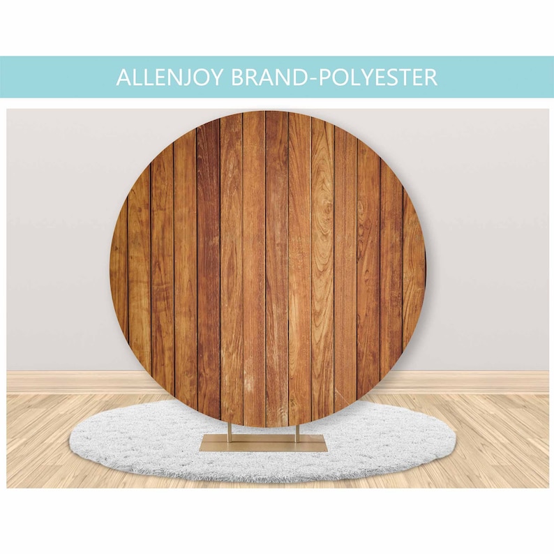 Retro Brown Wood Floor Wall Round Backdrop Coverwhite Wood - Etsy