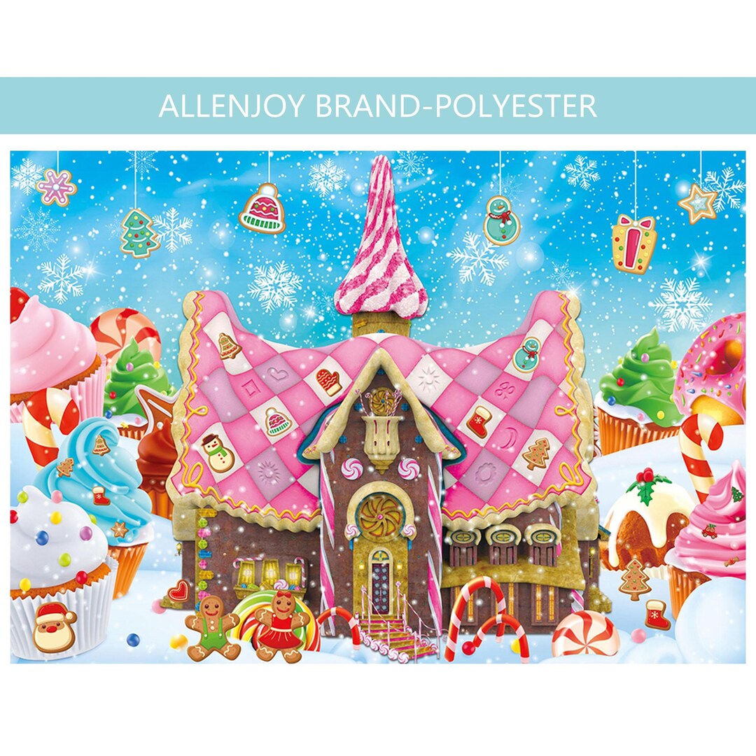 Christmas Party Gingerbread House Background, Pink Gingerbread House ...