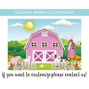 Farm Birthday Backdrop,red Barn Farm Child Cake Smash Photography ...