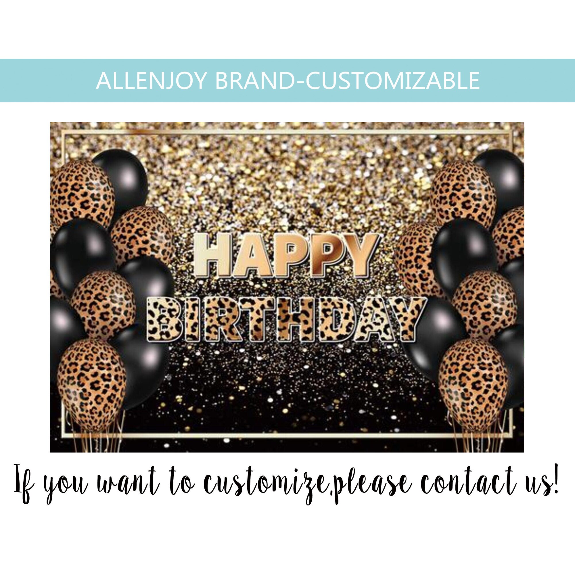 Gold Leopard Backdropleopard Birthday Bannerleopard Happy - Etsy