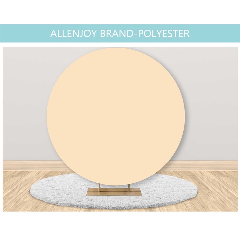 White Round Backdrop Cover,blue Pink Circle Backdrop With Elastic Band ...