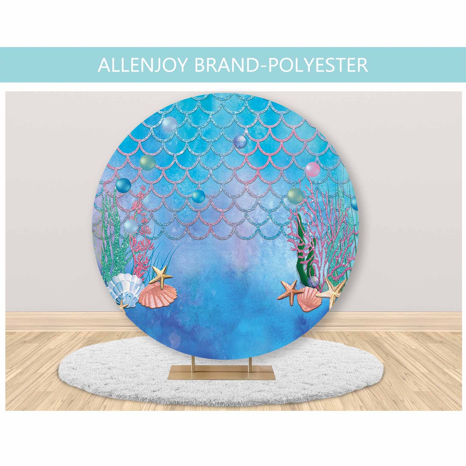 Mermaid Round Backdropgirl Mermaid Birthday Circle Round - Etsy