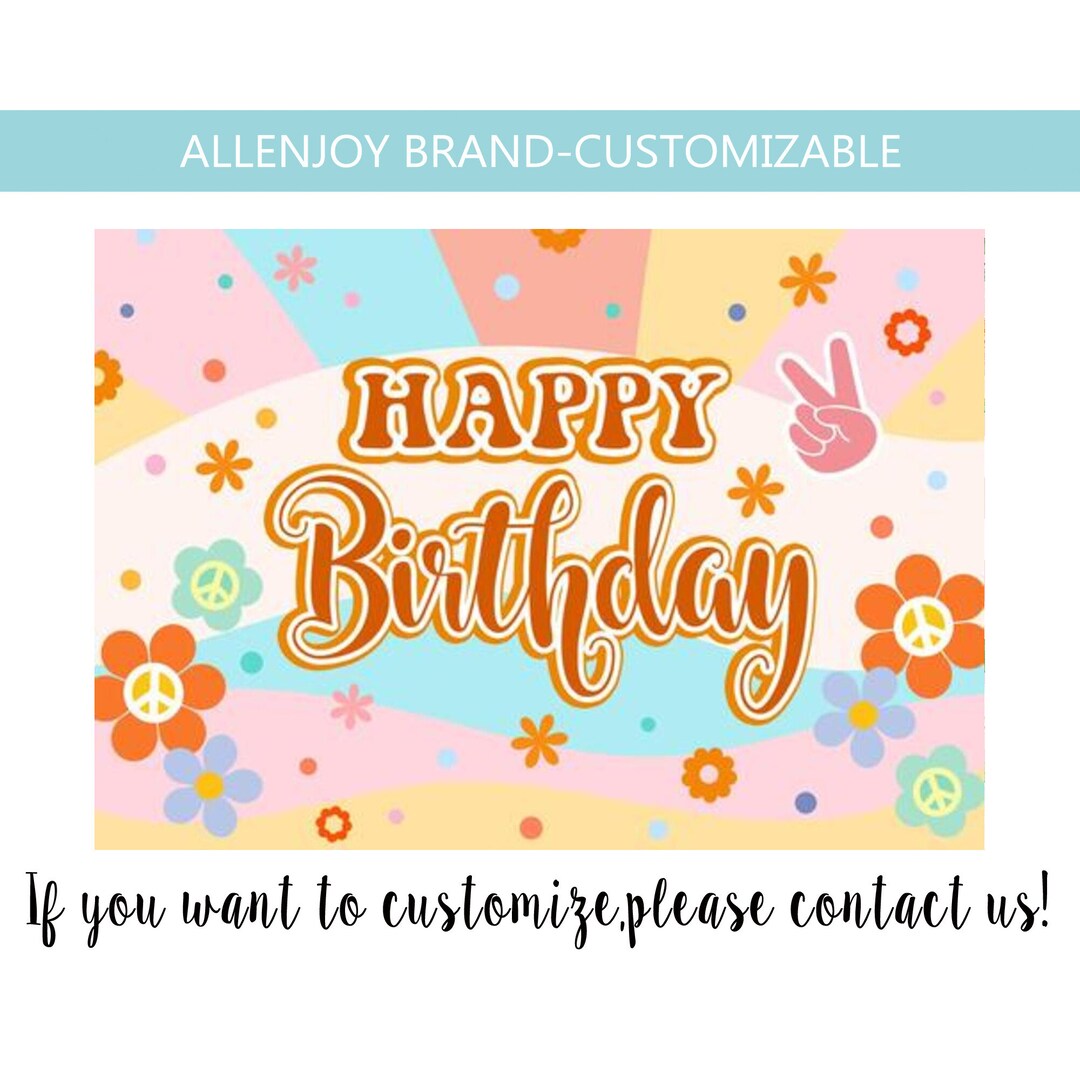 Groovy Birthday Backdrop,two Groovy Hippy Girl Boho Birthday Retro ...