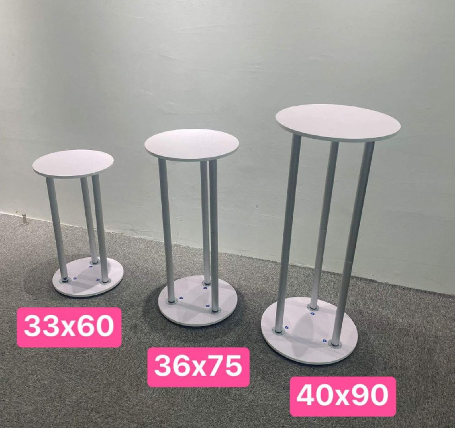 Cylinder Pedestal Standset of 3 Round Metal Plinths Cylinders - Etsy