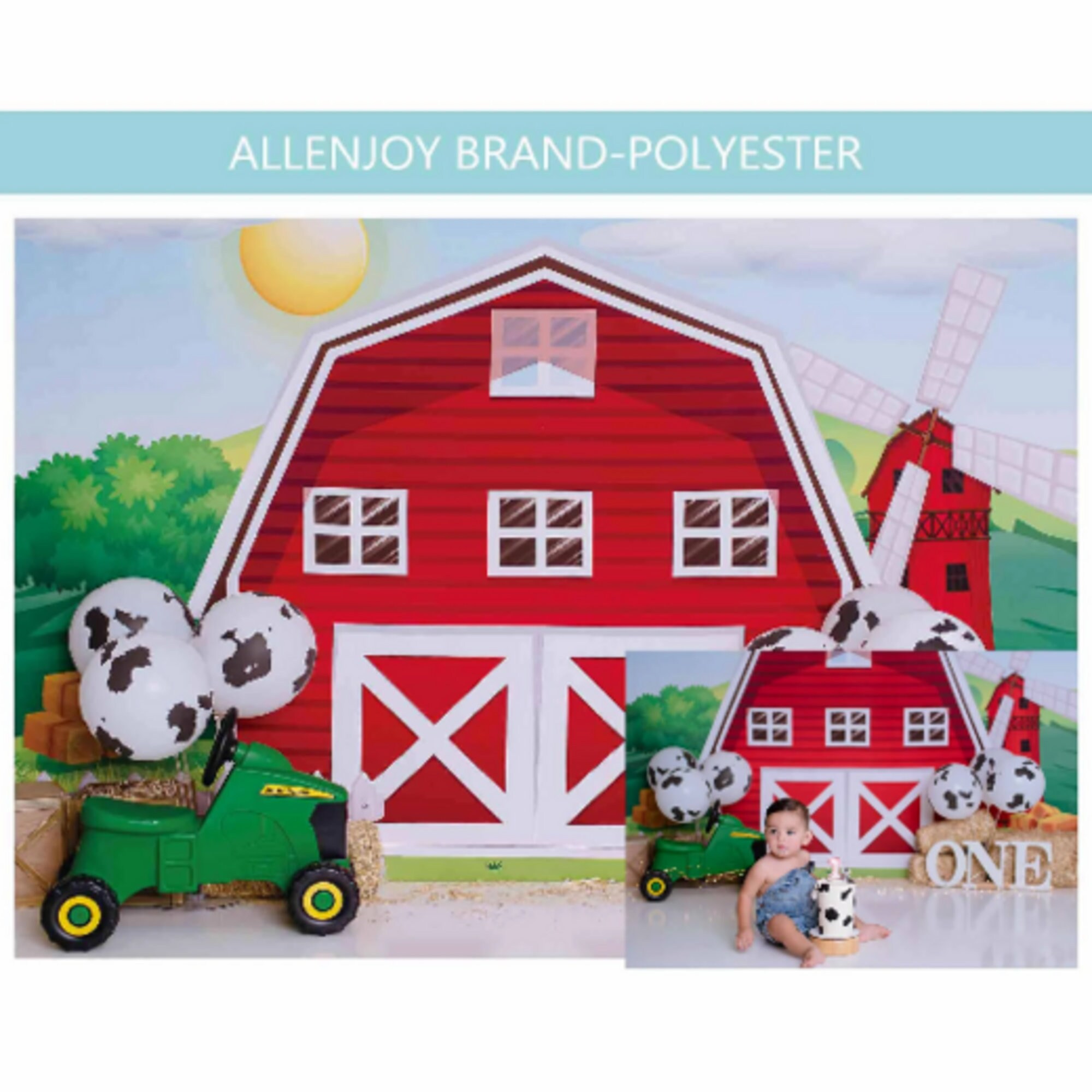 Red Barn Farm Child Smash Cake Photography Backdropchildren - Etsy