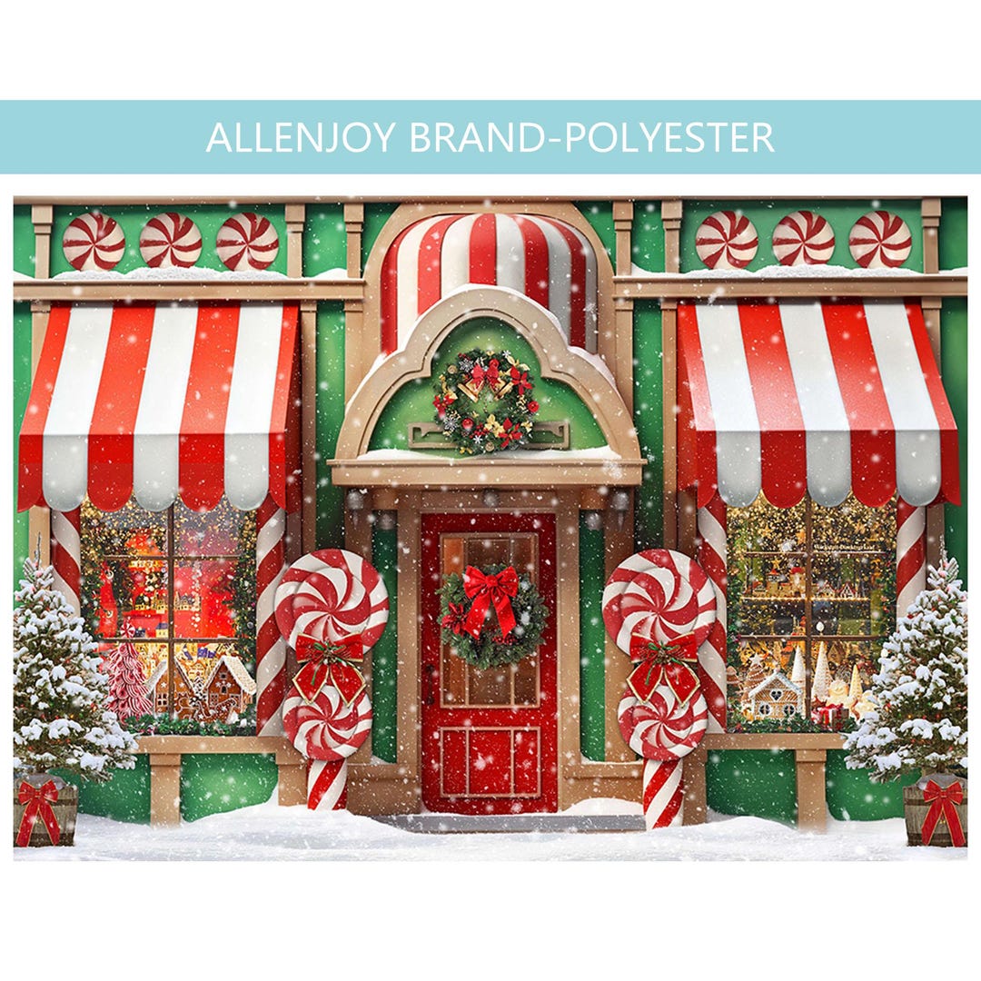 Christmas Candy House Background, Xmas Storefront Banner, Winter ...
