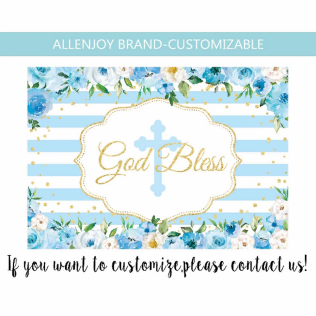 Boy Baptism Backdrop,baby Boy Christening Banner Decor,holy Communion ...