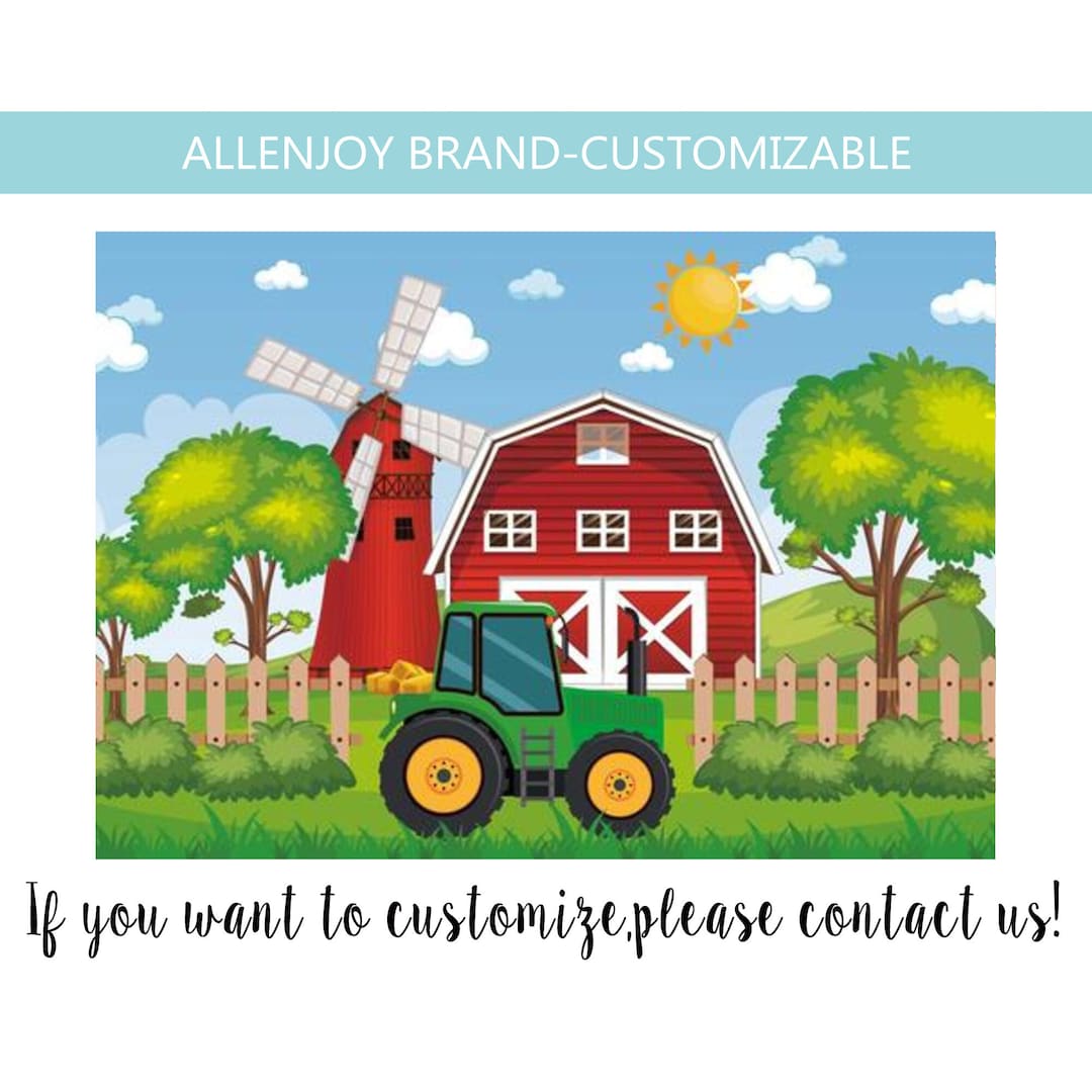 Green Tractor Backdrop,baby Shower Farm Birthday Green Tractor Party ...