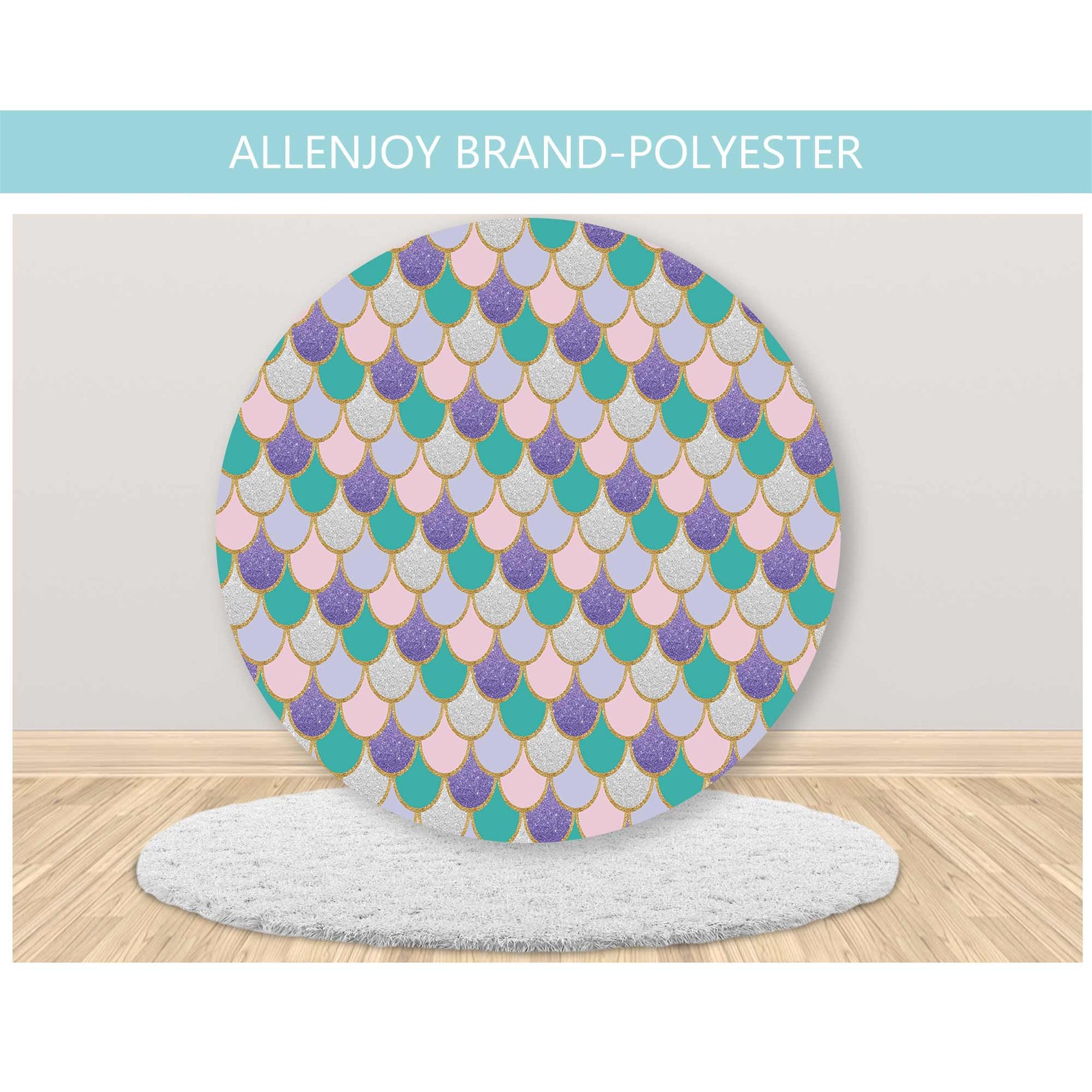 Mermaid Round Backdropgirl Mermaid Birthday Circle Round | Etsy