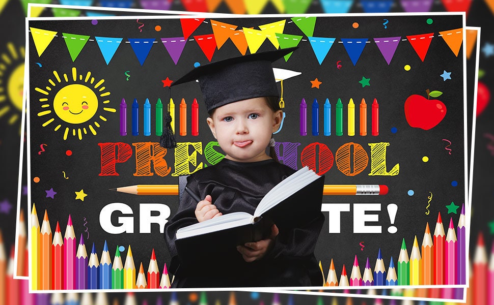 Kindergarten Graduation Backdrop Bannerpreschool Graduation - Etsy
