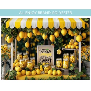 Summer Lemon Stall Photography Backdrop, Lemonade Shop Backdrop, Summer ...
