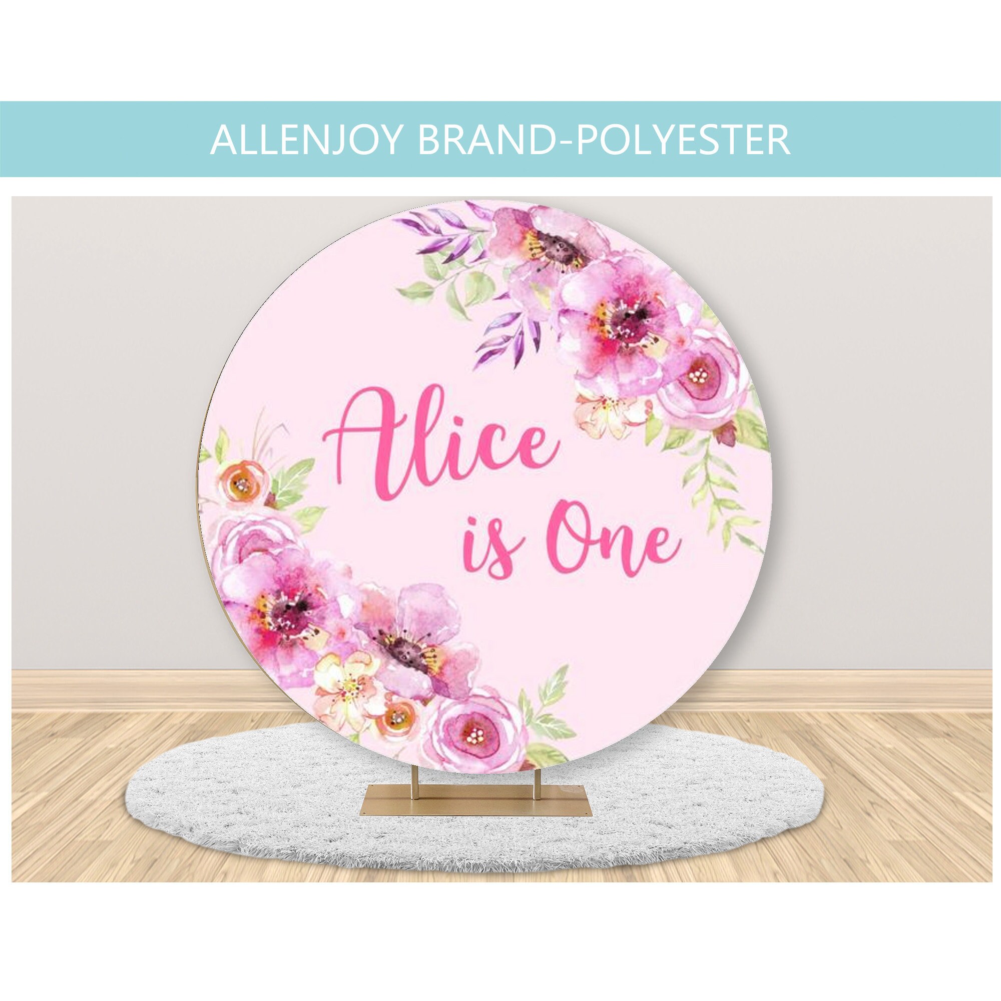 Round Backdrop Cover Baby Shower Custom Birthday Bannerbridal - Etsy