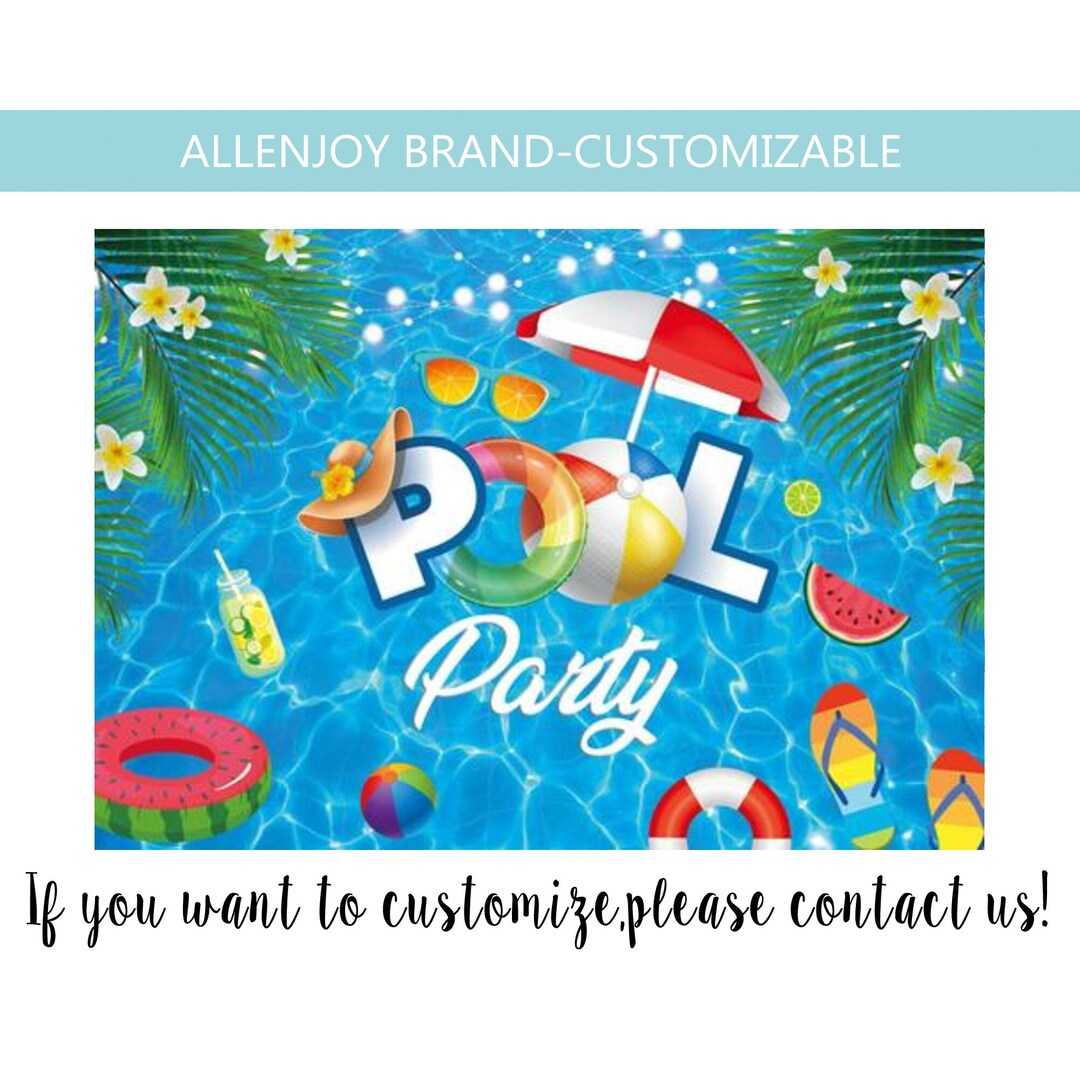 Pool Party Backdrop,summer Beach Pool Party Decorations,baby Shower ...