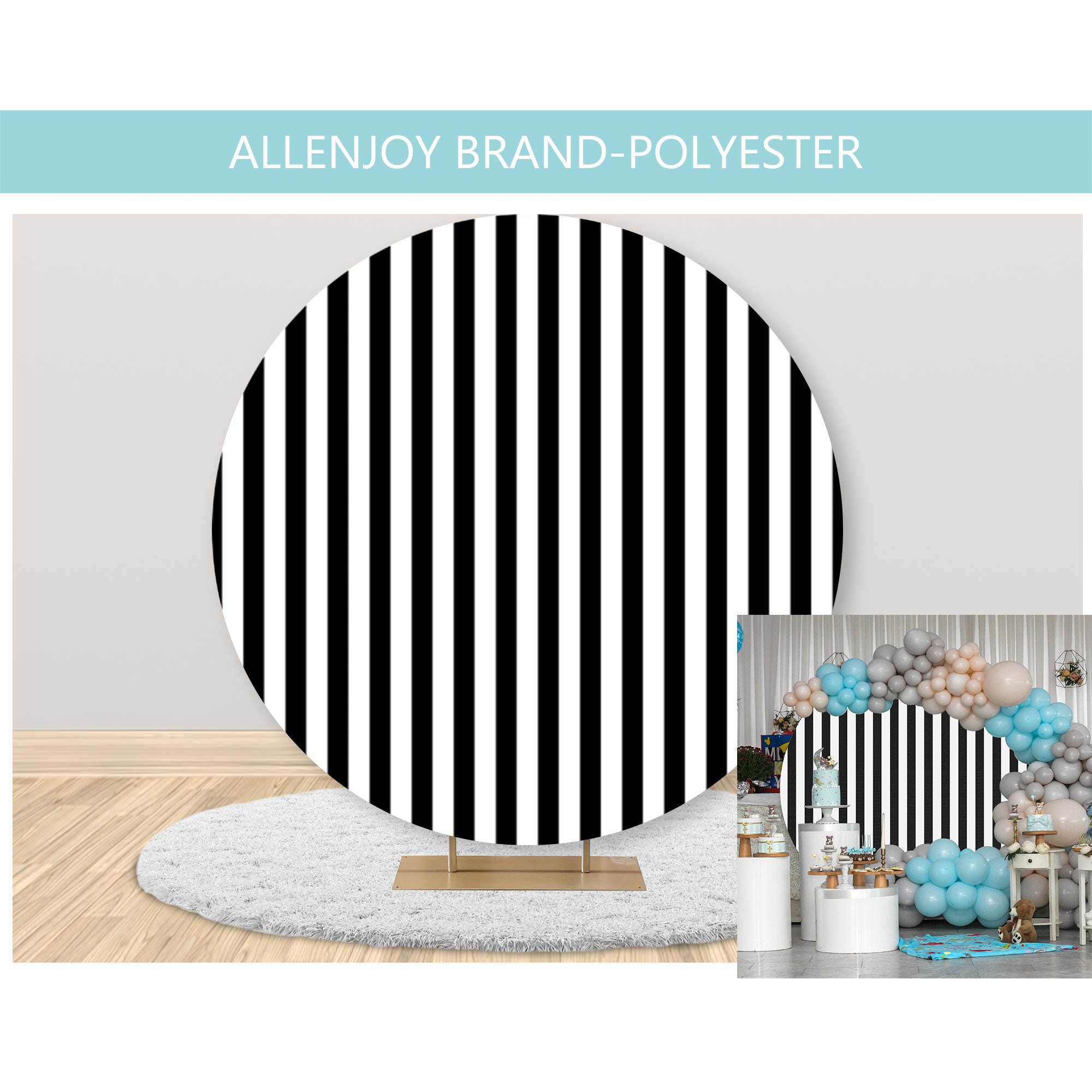 Black and White Striped Round Backdrop Coverpink Striped - Etsy