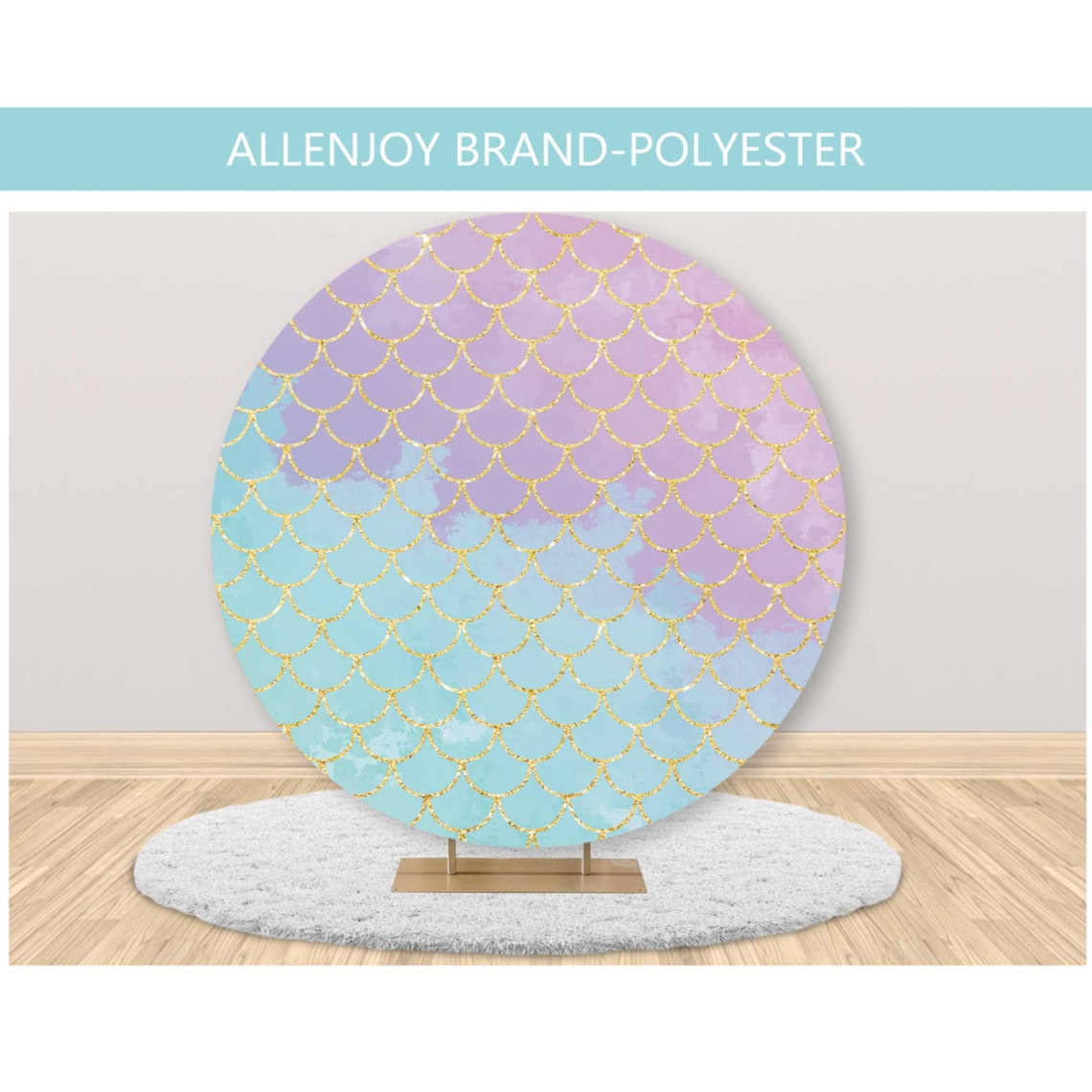 Mermaid Round Backdropgirl Mermaid Birthday Circle Round | Etsy