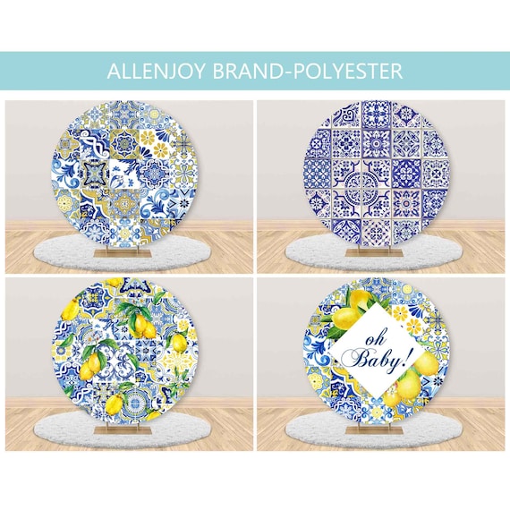 Lemon Round Backdrop Covermediterranean Lemon Baby Bridal - Etsy