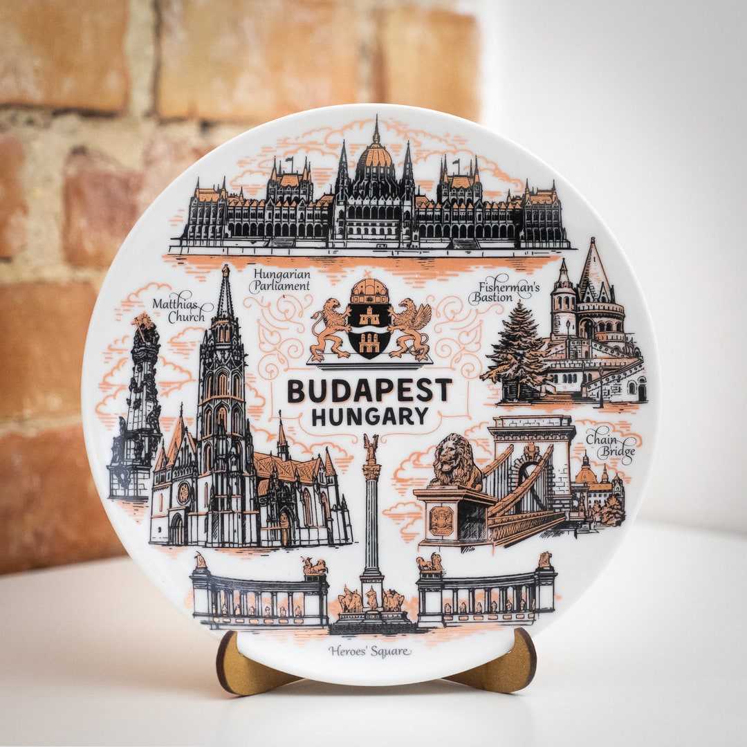 Budapest Souvenir Plate: Hungary Landmarks Porcelain Wall Decor (20cm ...