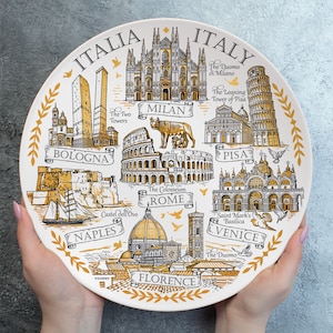 Italy Souvenir Plate, Ceramic Plate for Display, Italian Decorative ...
