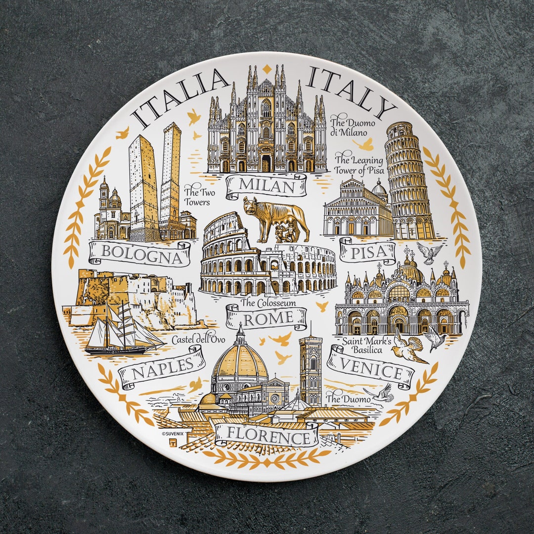 Italy Souvenir Plate, Ceramic Plate for Display, Italian Decorative ...