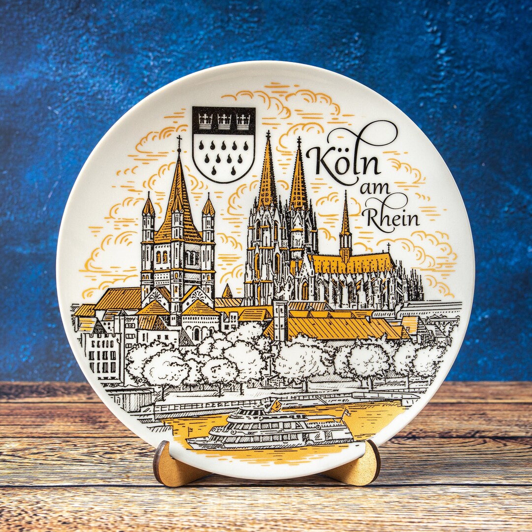 Kölner Teller. Gold style hängender Wand Porzellan Teller Dekor 20cm ...