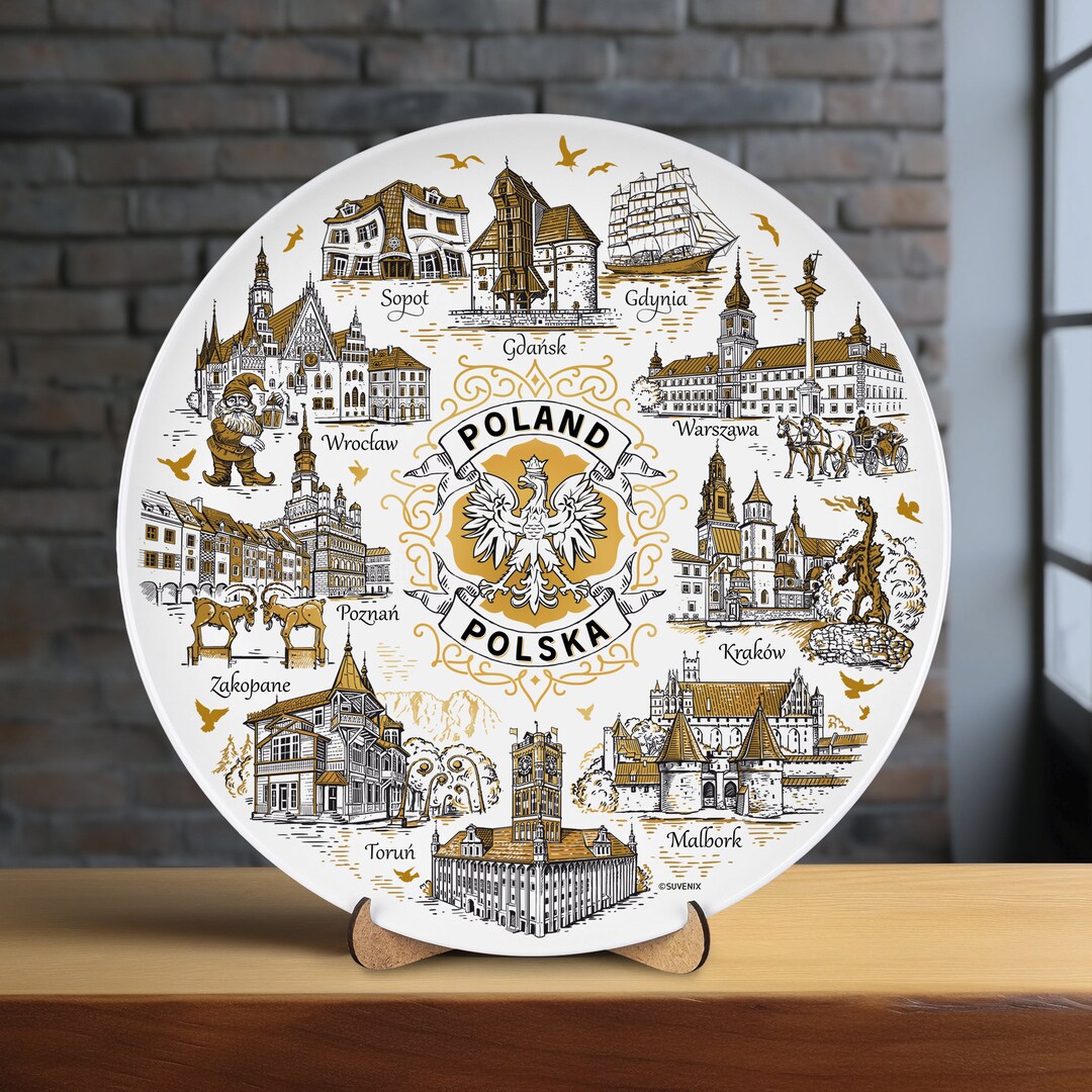 Poland Plate 20 Cm. Gold Style Hanging Wall Porcelain Plate Decorative ...