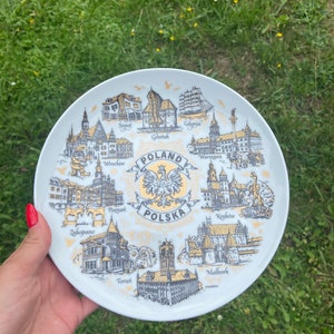 Poland Plate 20 Cm. Gold Style Hanging Wall Porcelain Plate Decorative ...