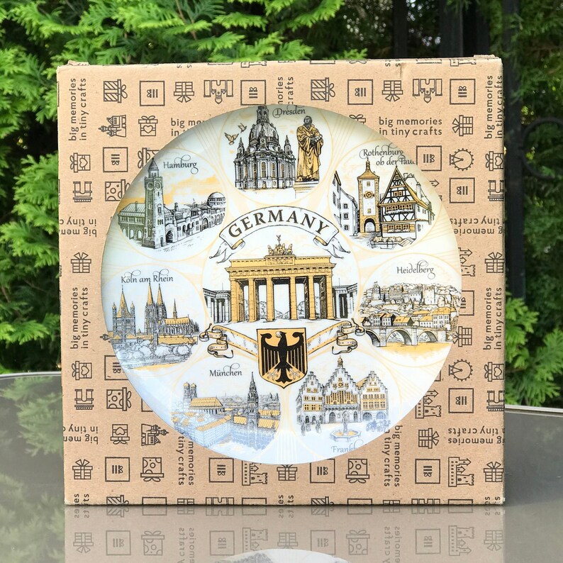 Germany Plate. Gold Style Hanging Wall Porcelain Plate 20cm - Etsy