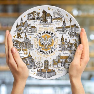 Poland Plate 20 Cm. Gold Style Hanging Wall Porcelain Plate Decorative ...