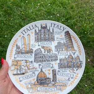 Italy Souvenir Plate, Ceramic Plate for Display, Italian Decorative ...