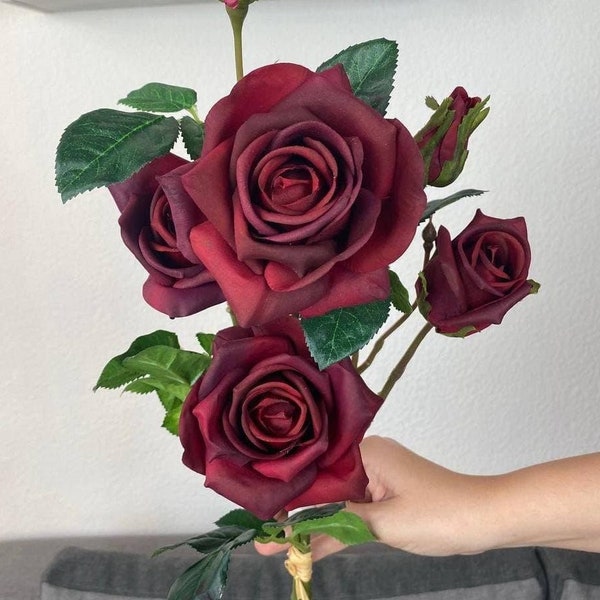 Real Touch Latex Red Roses - Etsy
