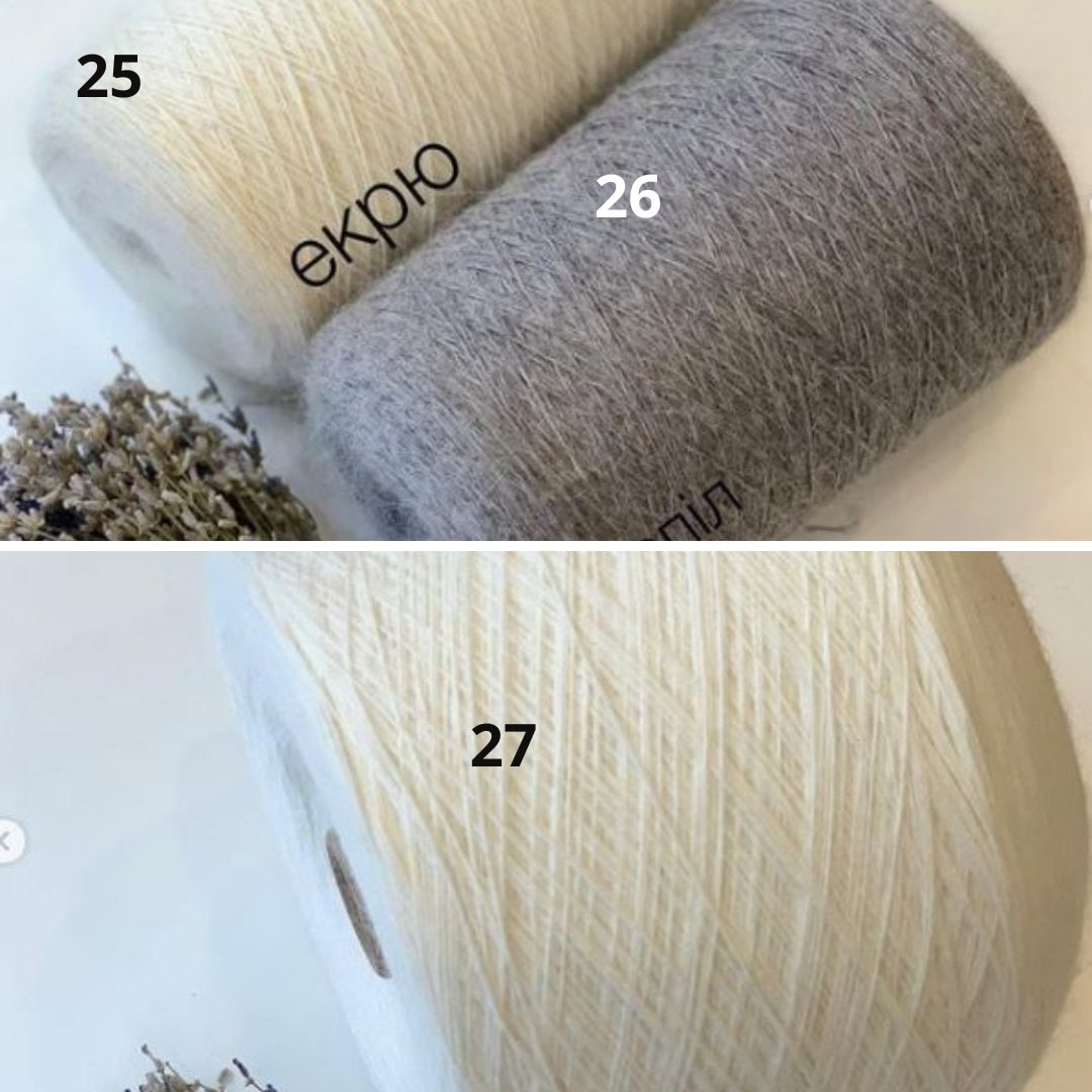 Angora Yarn for Knitting 80% Angora White Angora Fluffy Yarn 100 Gram ...