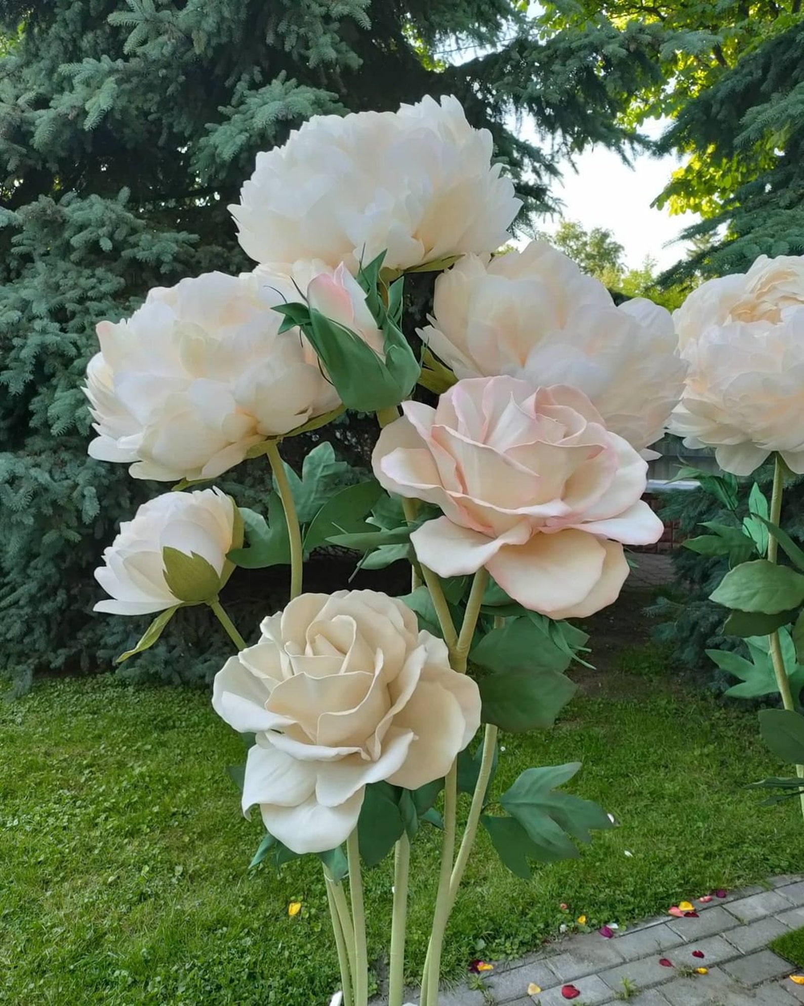 Giant Paper Flower Set: Wedding Decor Peonies and Roses - Etsy
