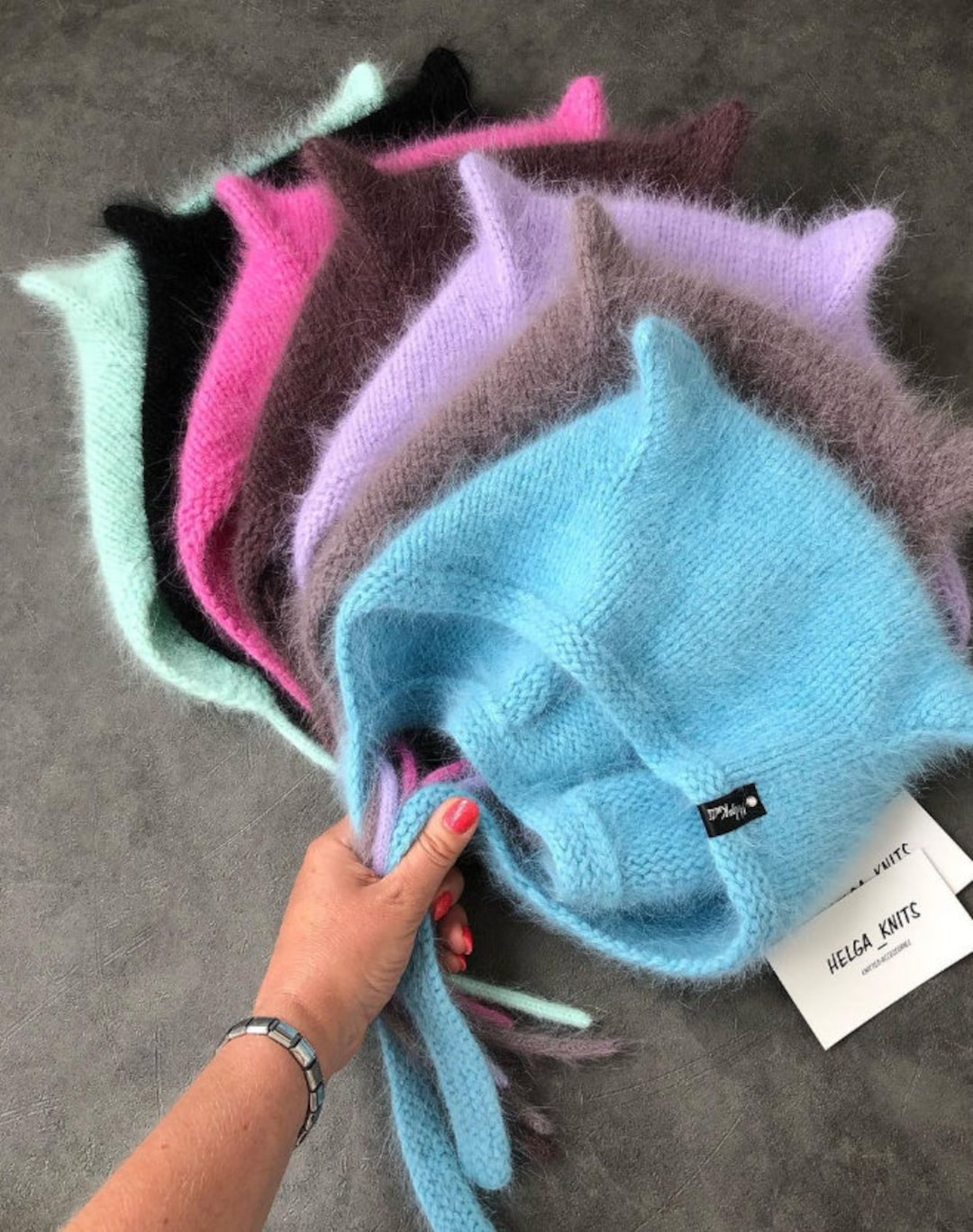 Fluffy Winter Bonnet, Mustard Handmade Bonnet, Yellow Bonnet, Hand ...