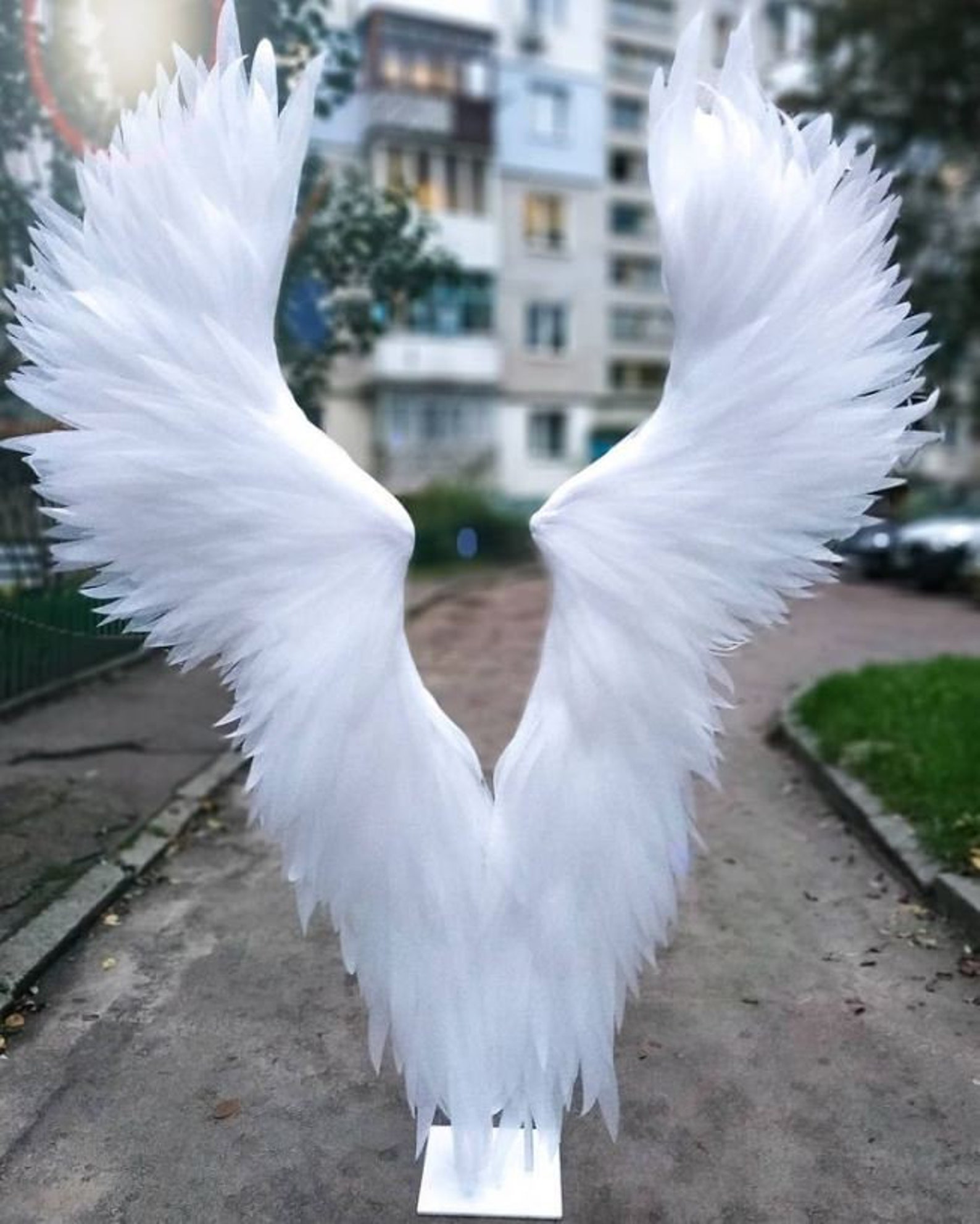 Fluffy White Angel Wings, Movable Angel Wings for Dance, Victoria ...