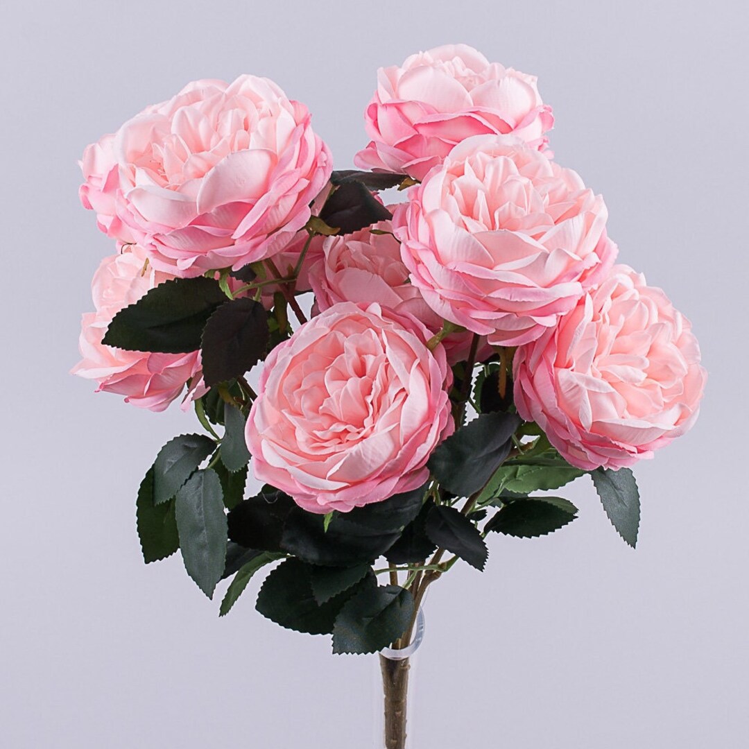 Faux Pink Roses Bouquet | 10 Heads | Silk Roses Fake Flowers | Rose ...
