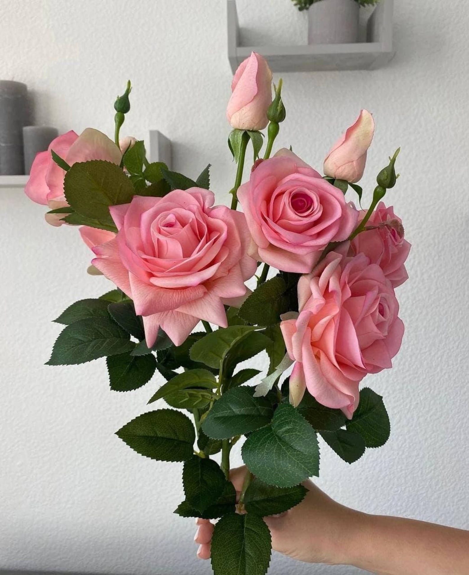 Pink Real Touch Roses Latex Roses 30 Blush Rose Dusty - Etsy