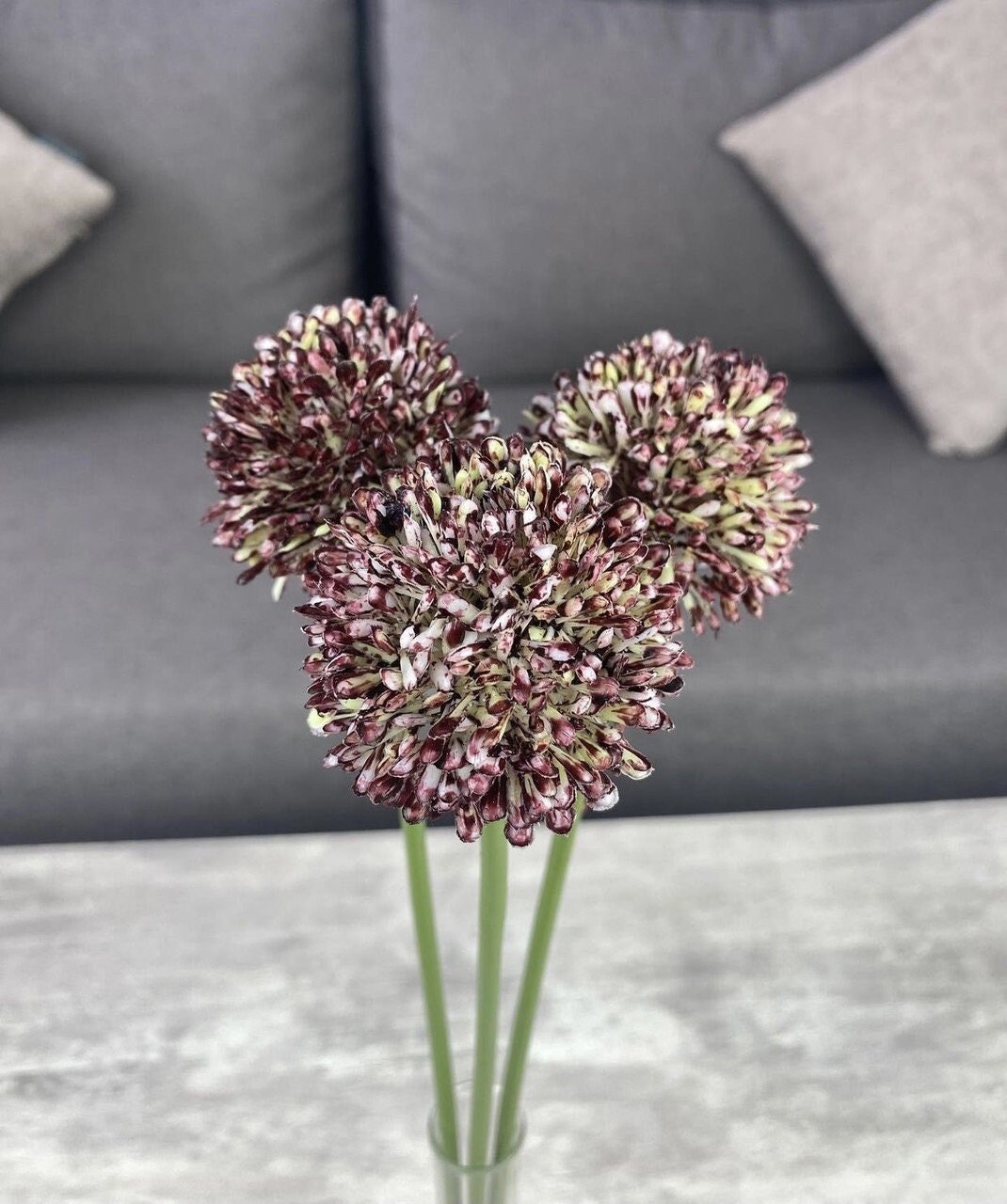 Artificial Allium Single Stem, Allium Flower 3 Stems 15 Artificial Allium Single Stem, Allium Flower 3 Stems 15