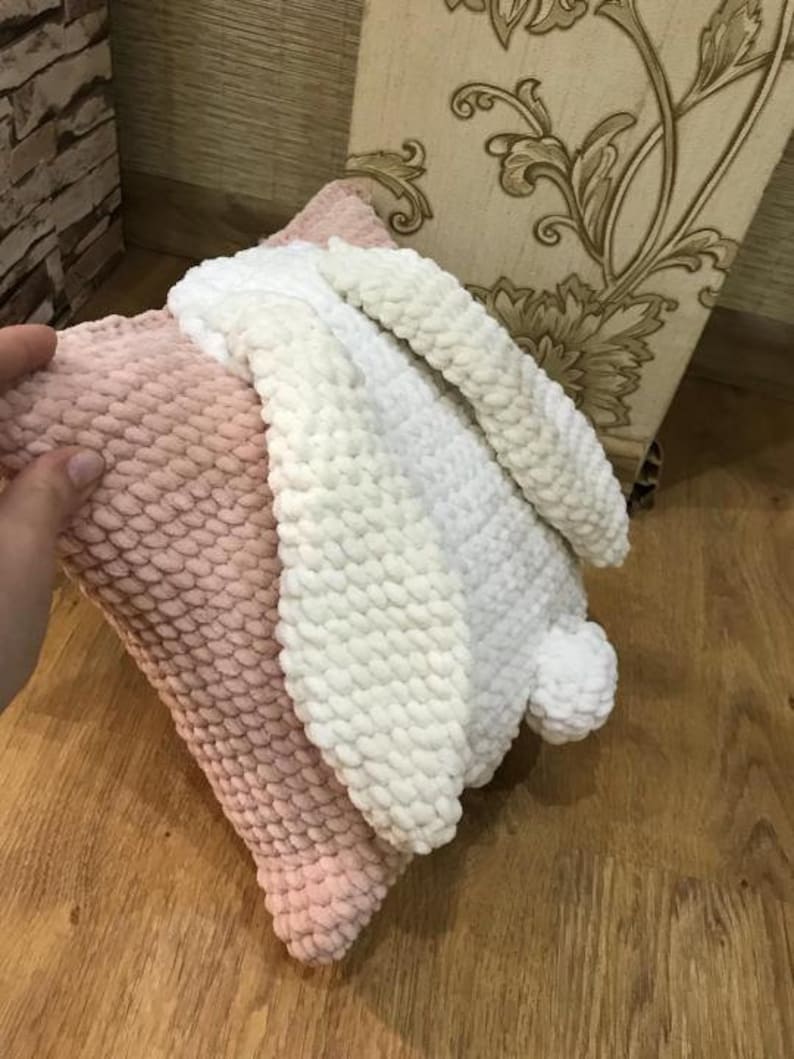 Plush Bunny Pillow: Kids Room Decor, Stuffed Animal Accent - Etsy