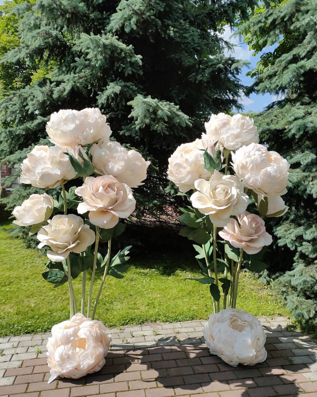 Giant Paper Flower Set: Wedding Decor Peonies and Roses - Etsy