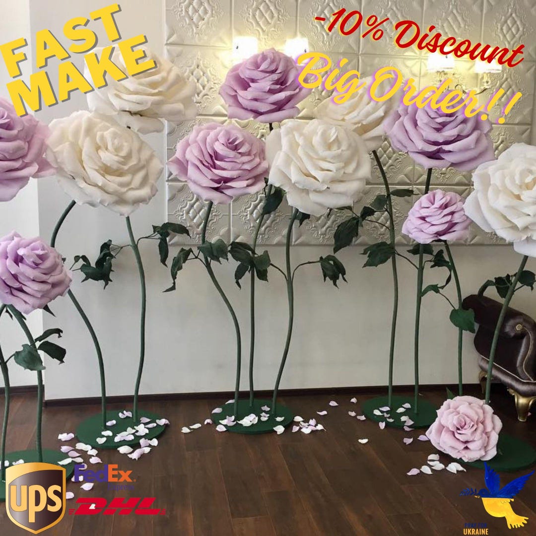 Roses Large Paper Roses for Stunning Wedding Backdrop Large Paper ...
