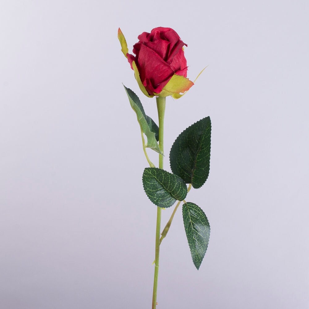 Red Single Rose, Tall Artificial Red Roses Arrangement, Burgundy Rose ...