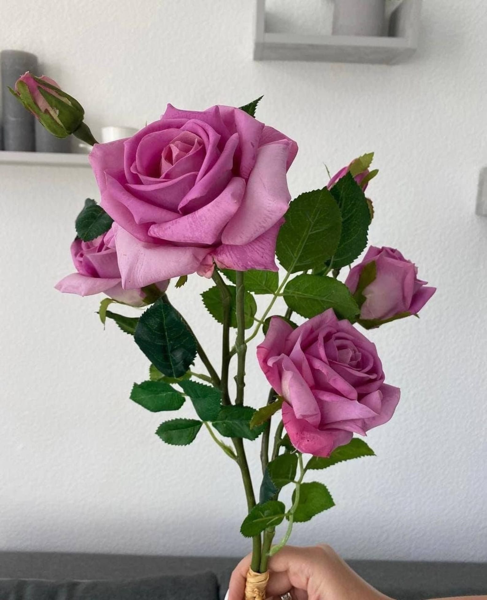 Real Touch Purple Roses, Latex Lilac Roses 2 Stems, Real Feel Roses ...