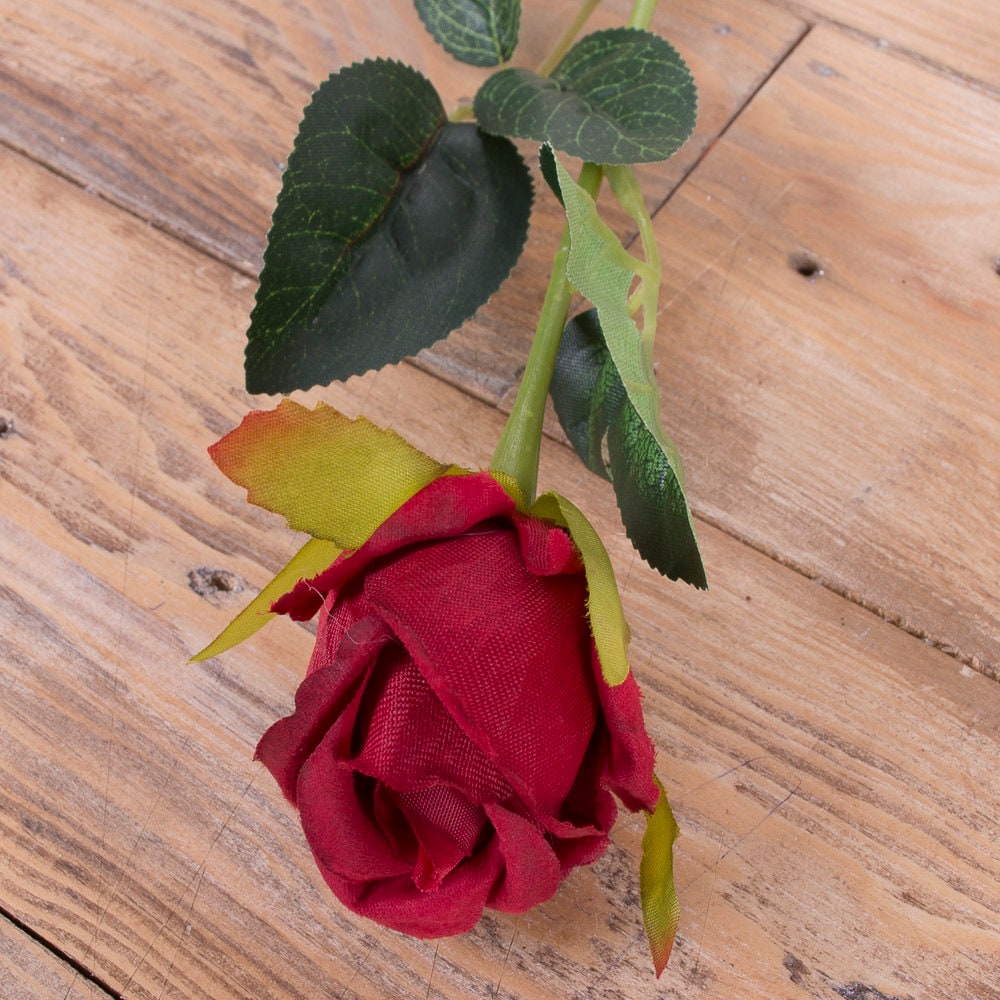 Red Single Rose, Tall Artificial Red Roses Arrangement, Burgundy Rose ...