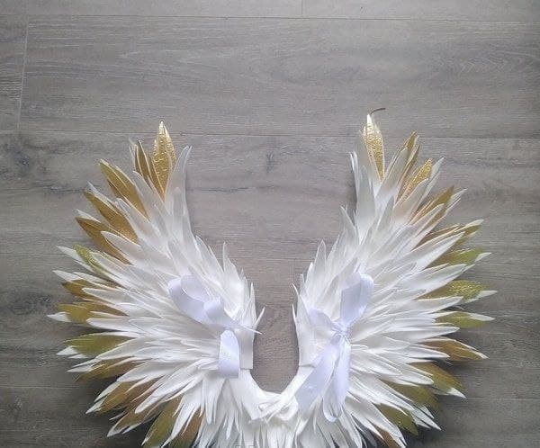 White Gold Angel Wings, Small Angel Wings for Kids, Holiday Costume ...