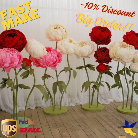 Peonies Wedding Flowers Decorations Paper