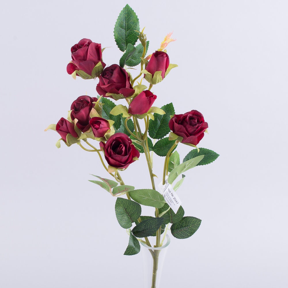 Red Single Rose, Tall Artificial Red Roses Arrangement, Burgundy Rose ...