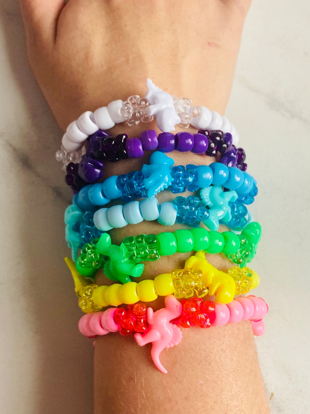 Dinosaur Kandi/beaded Bracelets - Etsy