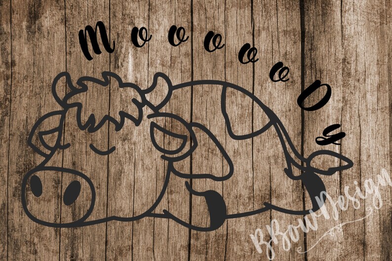 Moody Cow SVG Png Eps Moo Cow Sleeping Cow Mood Animal | Etsy