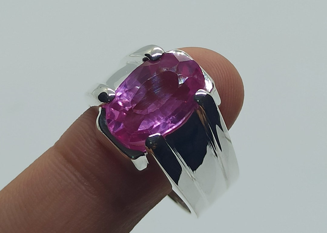 6 quilates topacio rosa topacio mujer anillo de plata de ley 925 hecho ...