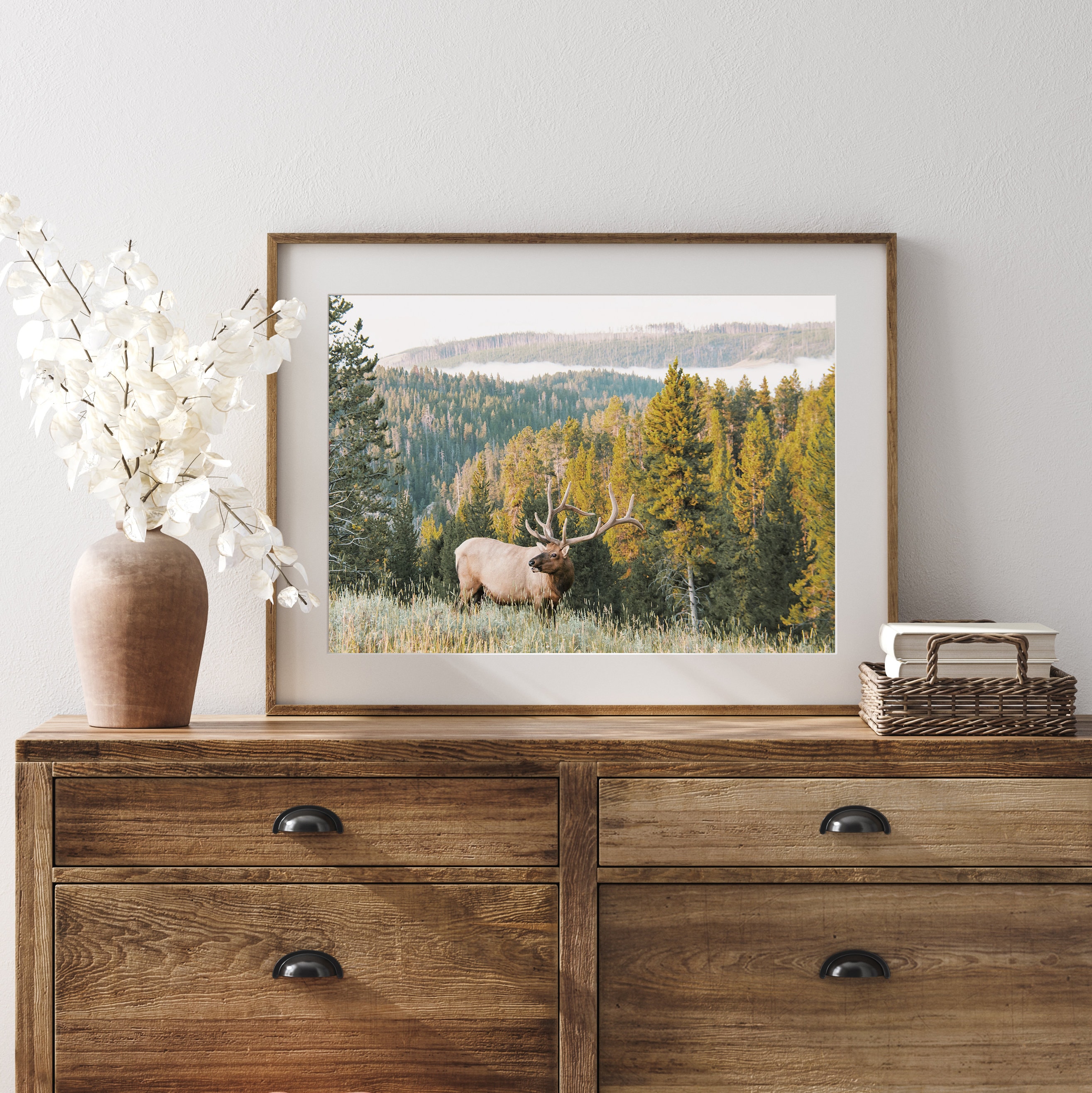Montana Elk Print Rustic Home Decor Wildlife Wall Art Elk - Etsy